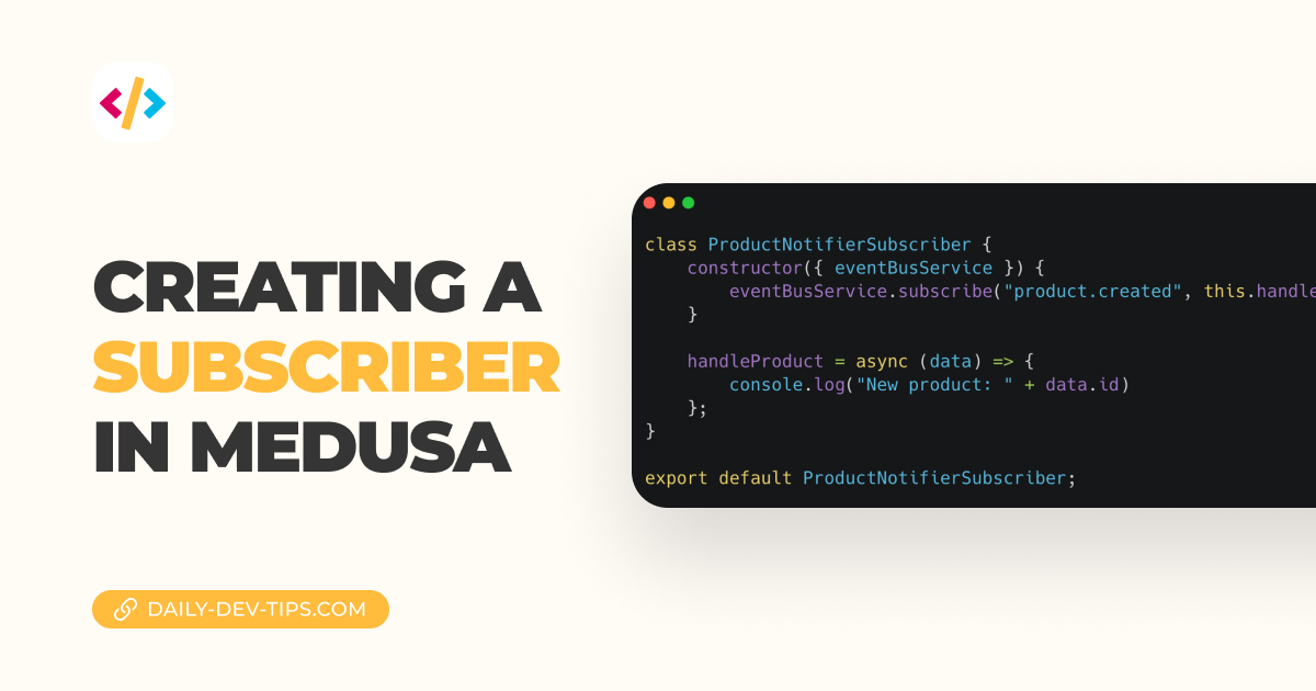 Creating a subscriber in medusa