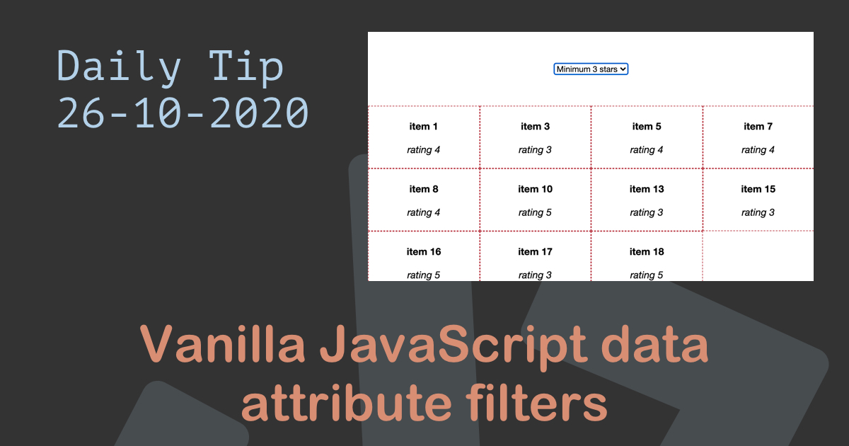 Select By Data Attribute Vanilla JS Tutorial 2022 