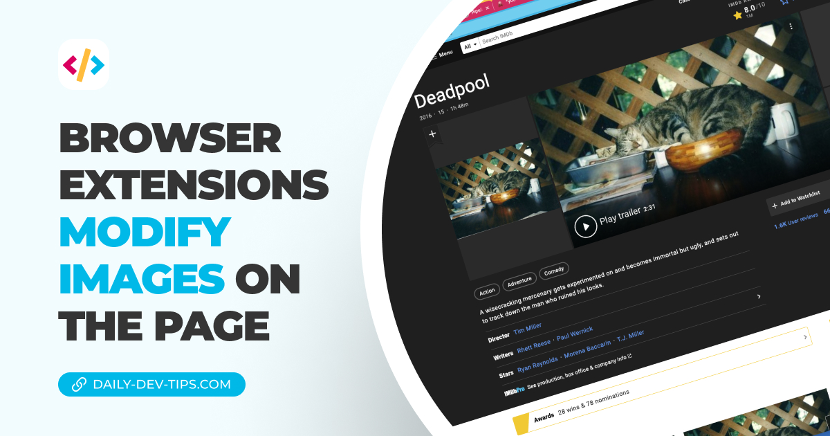 Browser extensions - Modify images on the page Browser extensions - Modify images on the page