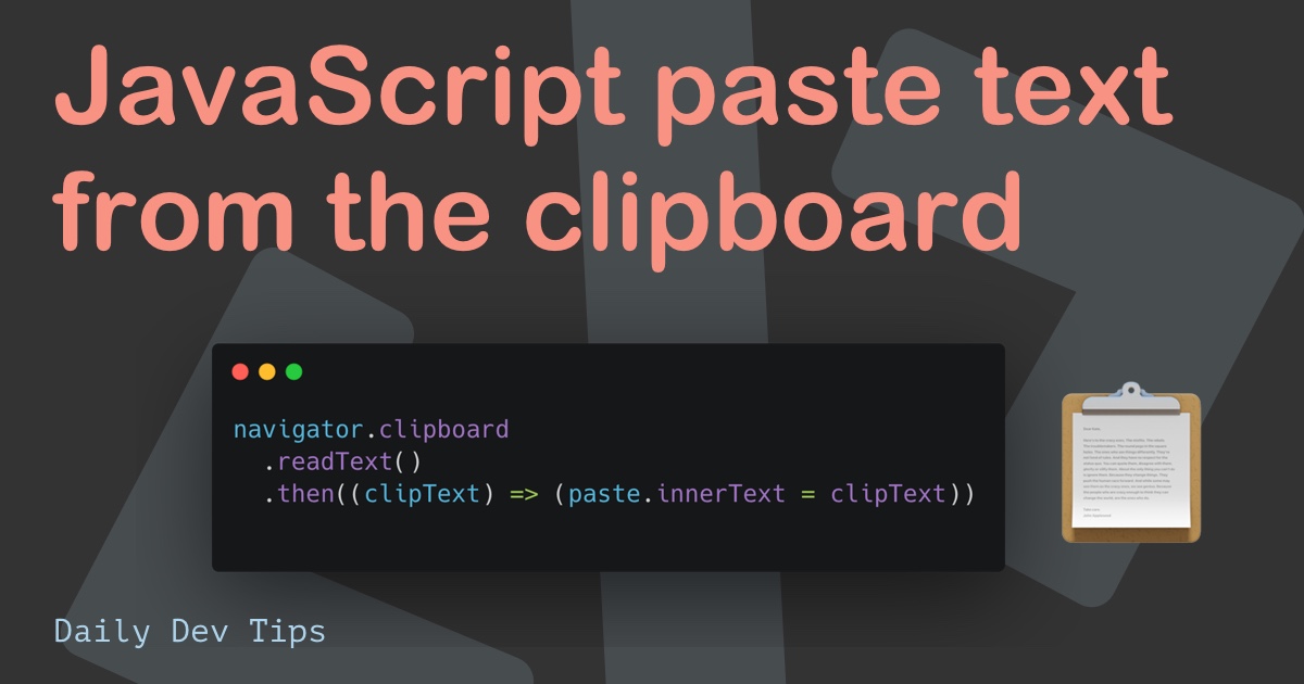 JavaScript Paste Text From The Clipboard