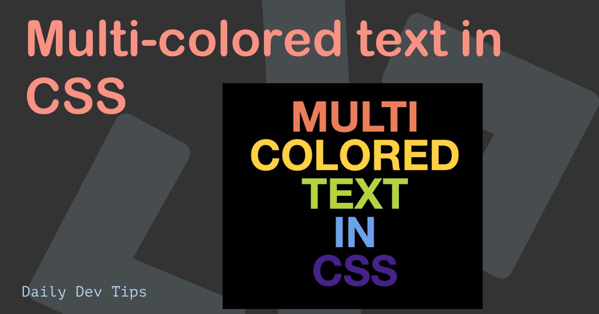 Multi colored Text In CSS